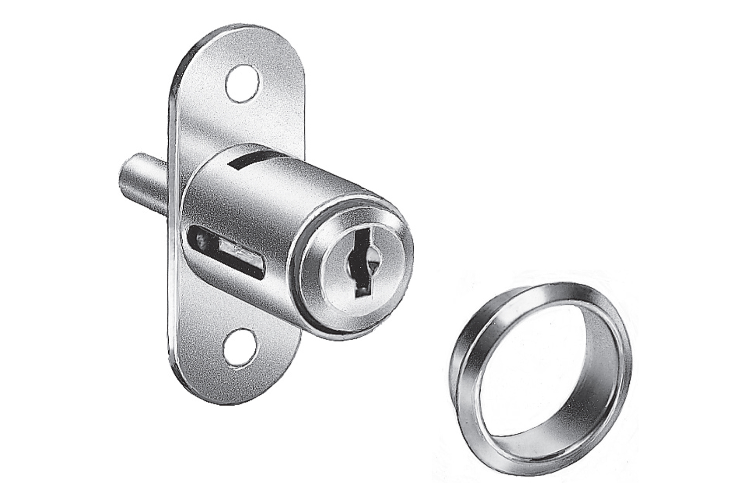 Drukcilinderslot - voor schuifdeuren - zamak - vernikkeld (excl ...