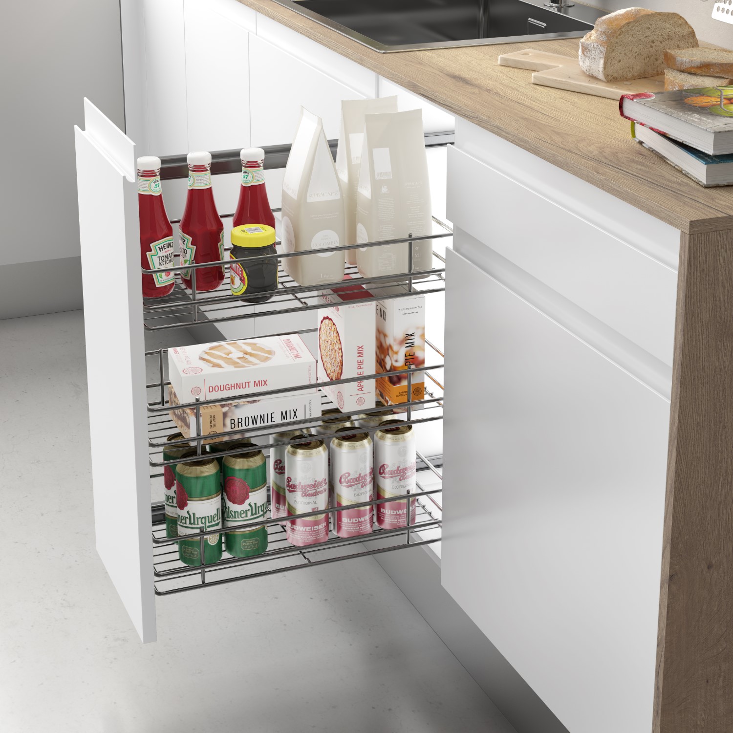 Uittrekframe met 3 draadmanden - 350mm | 350 mm | 610 mm | A318634