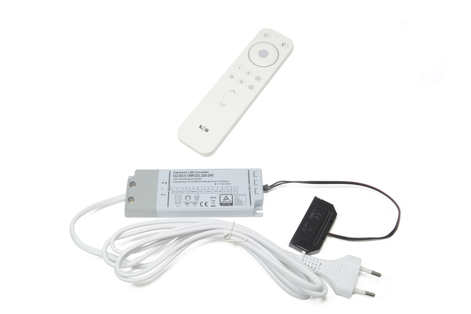 Startset trafo - 12v - 15w - met witte afstandsbediening - met 6-weg ...